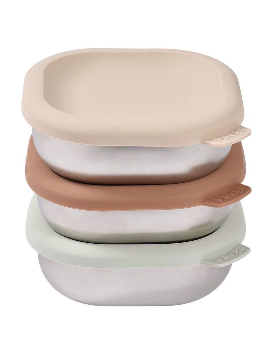 Набор контейнеров Beaba нерж. сталь 3 шт SET 3 SSTEEL MEAL BOX натуральный (NATUR) 914030
