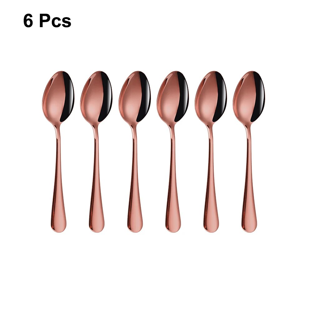 Десертные ложки TD HOME из нержавеющей стали 6pcs Rose Gold