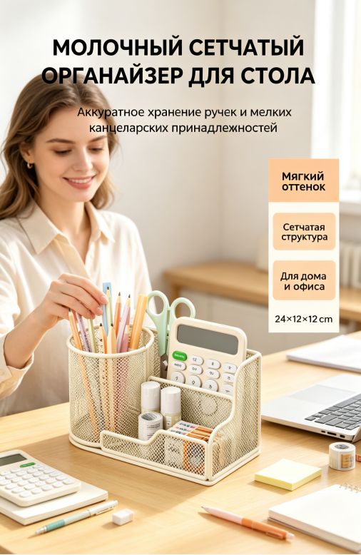Кофр для хранения вещей 24x12x12 см 1 шт кремовый