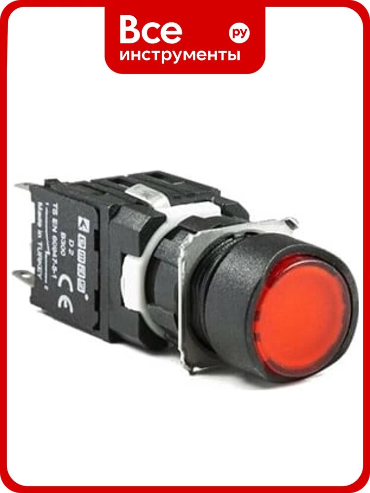 Нажимная возвратная круглая кнопка Emas красная 1НЗ, 250В, 1,5А, D200YDK