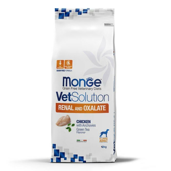 Сухой корм для собак Monge VetSolution Renal and Oxalate Dog при почечной недостаточности (Курица) - 12 кг