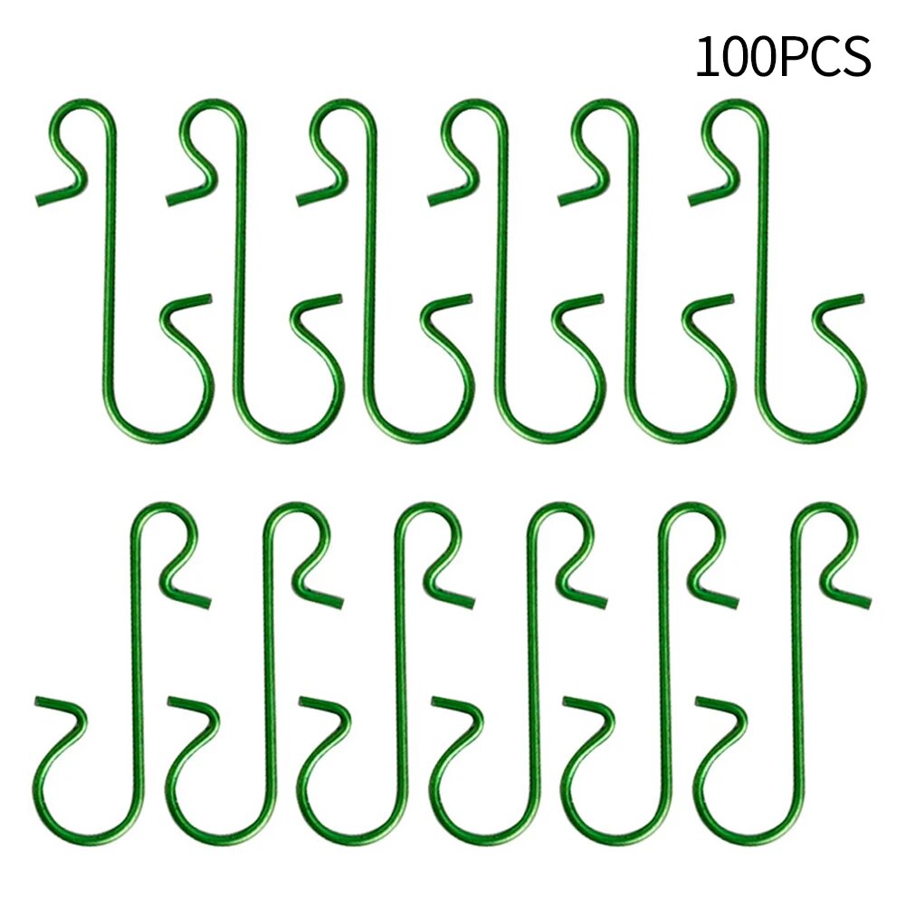 Рождественские крючки S-образные 100 шт. Зеленый, Green