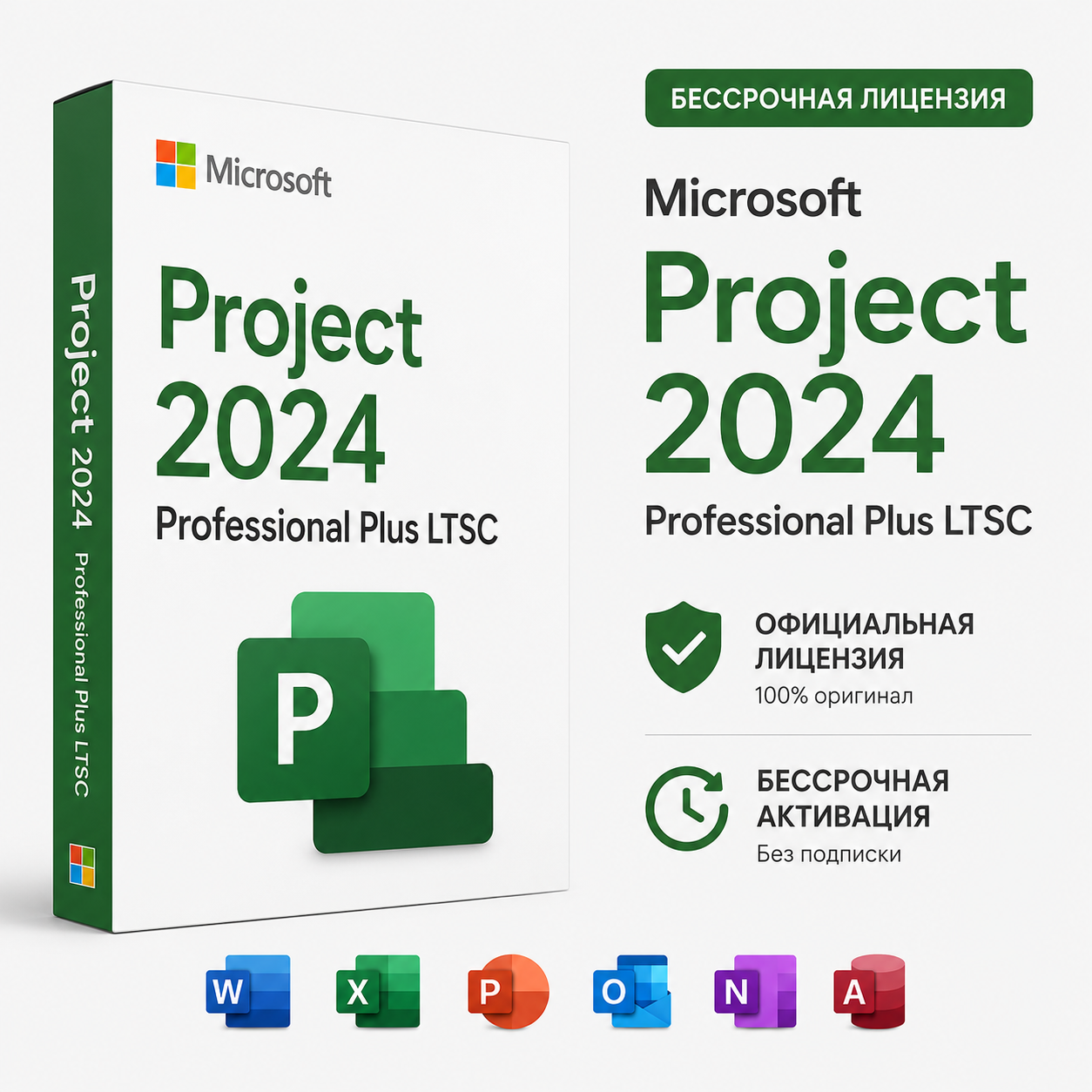 Microsoft Project 2024 Professional Plus LTSC Электронный ключ активации Лицензия