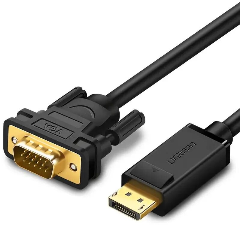 Кабель аудио-видео UGREEN DP105, DisplayPort (m) - VGA (m), 1.5м, черный