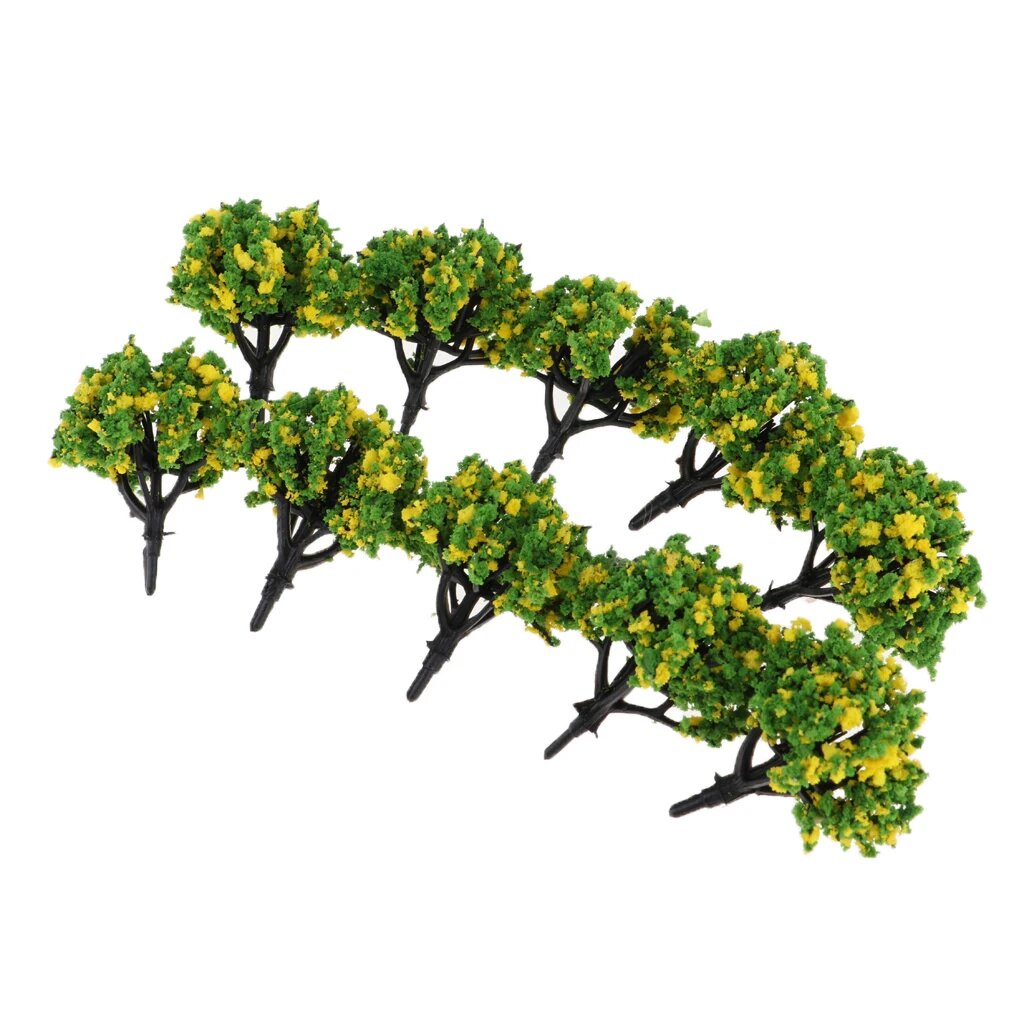 Набор пластиковых деревьев 1:200 (10 шт.) Зеленый, Yellow Green