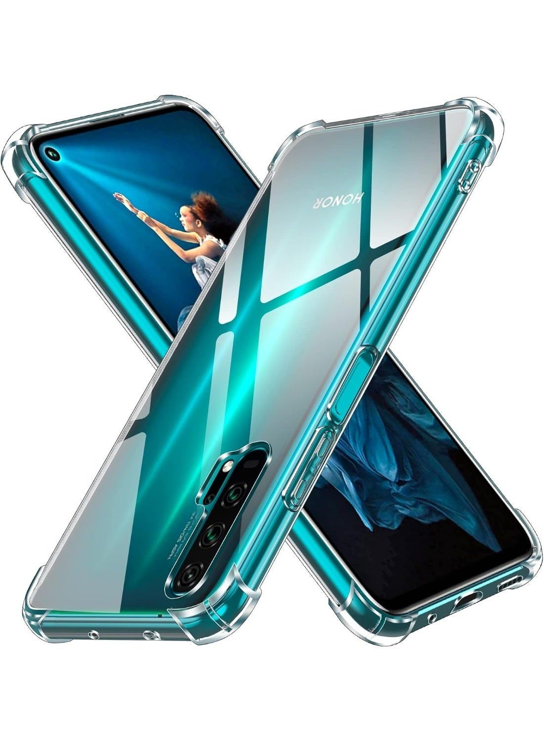 Чехол на Honor 20 / Honor 20 Pro / Huawei Nova 5T (Хонор 20, Хонор 20 Про, Хуавей Нова 5Т) противоударный прозрачный с защитой камеры "Антишок"
