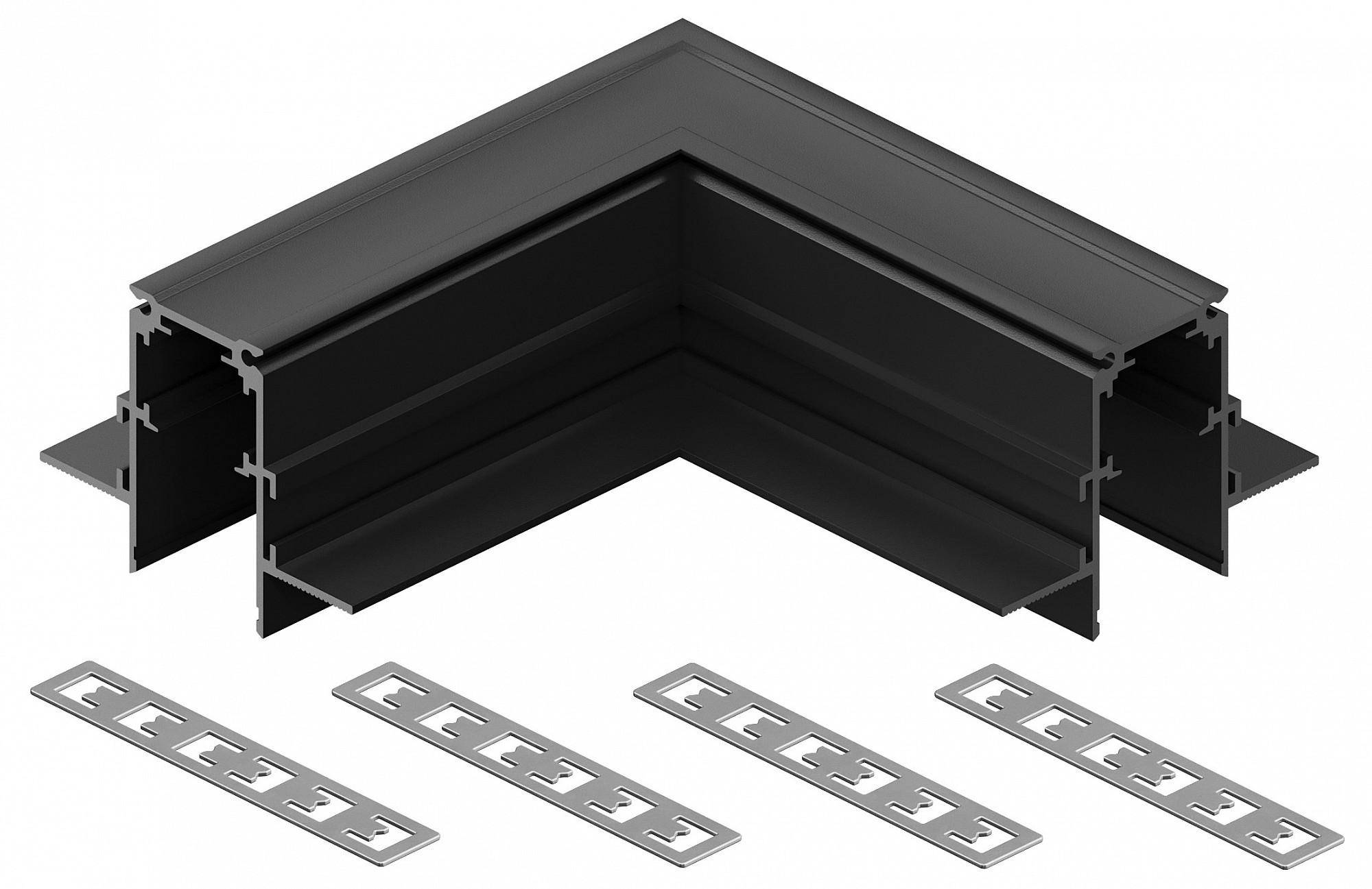 Соединитель угловой L-образный для треков встраиваемых Hesby Lighting ElDeko 0062 цвет арматуры Черный