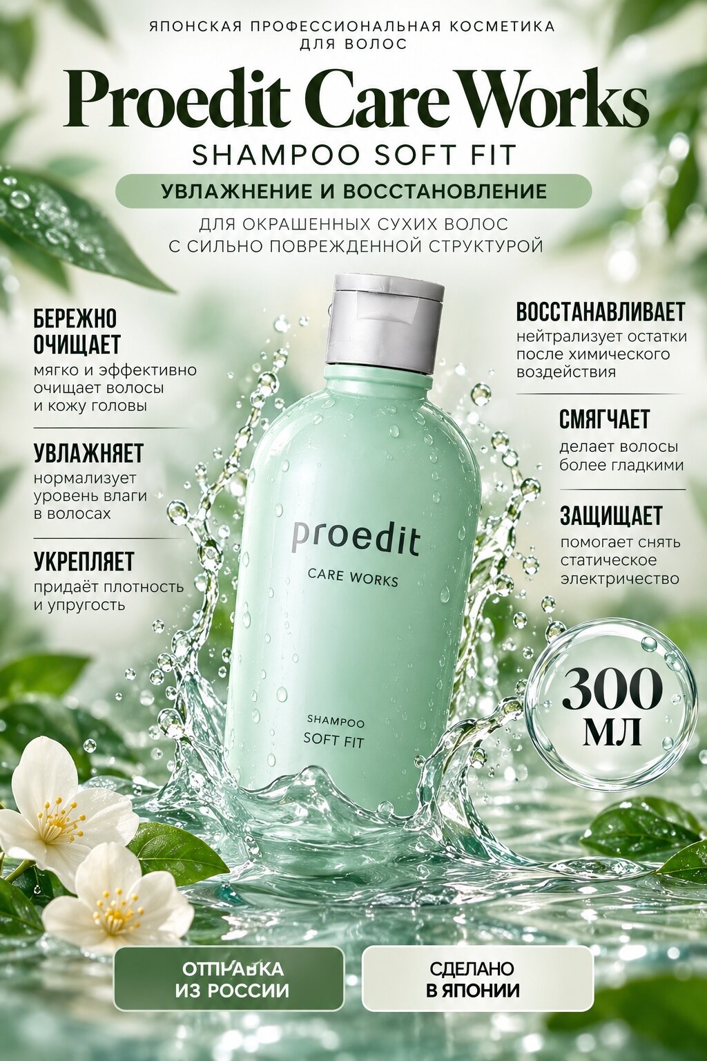 Proedit Care Works Soft Fit Shampoo Шампунь увлажняющий 300 мл