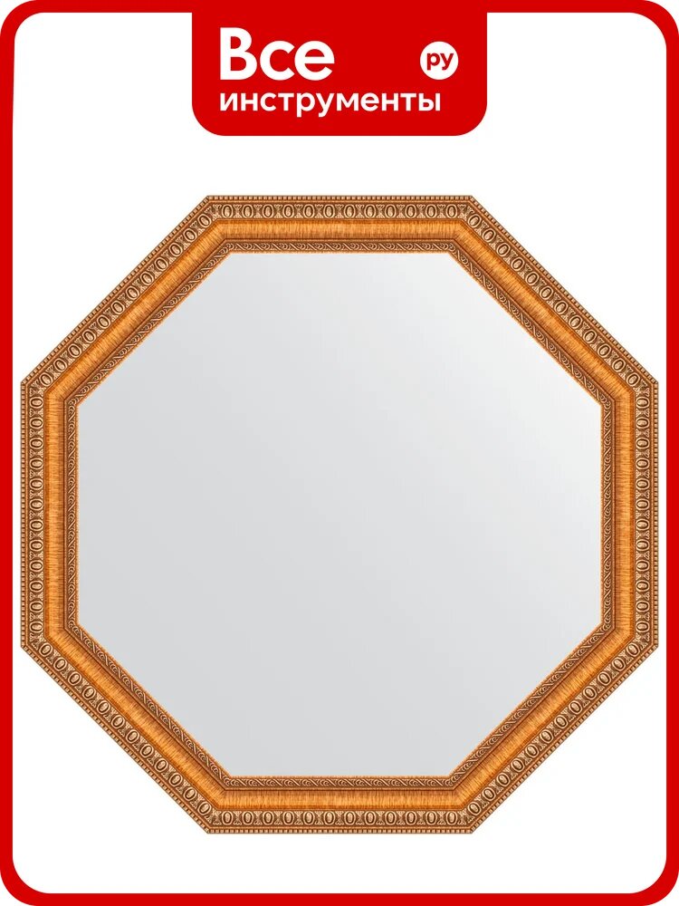 Зеркало EVOFORM в багетной раме - золотые бусы на бронзе 60 mm (66x66 cm) 3978