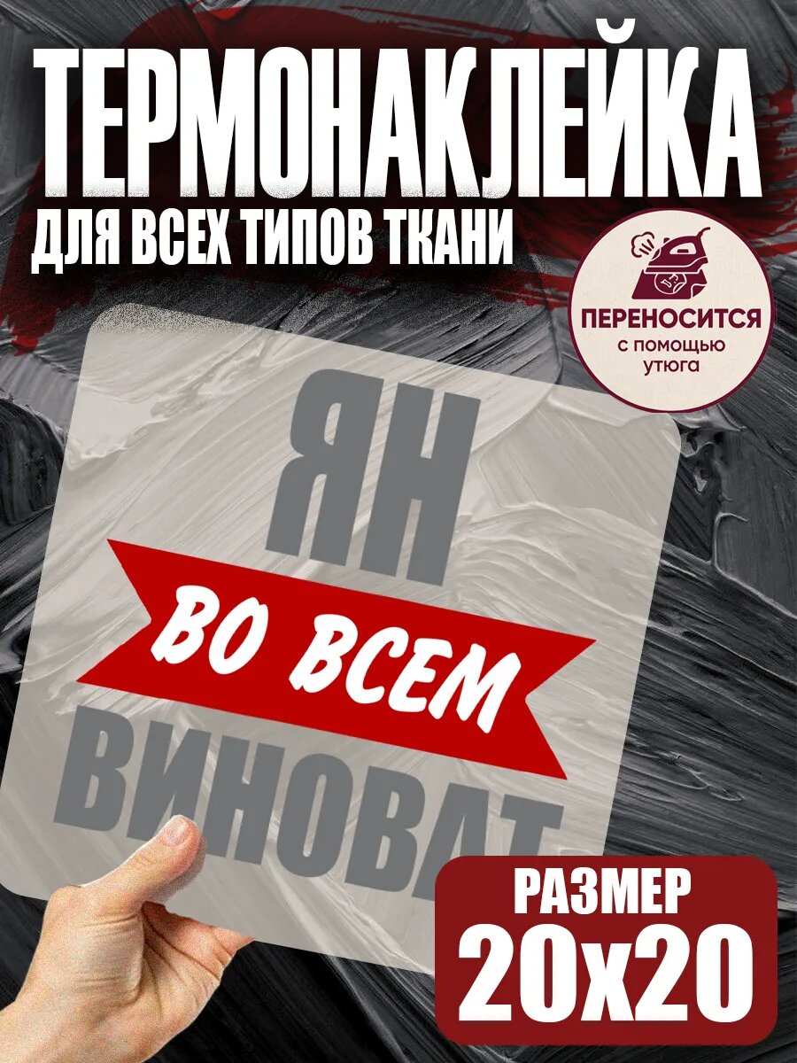 Термонаклейка на одежду именная Ян во всем виноват