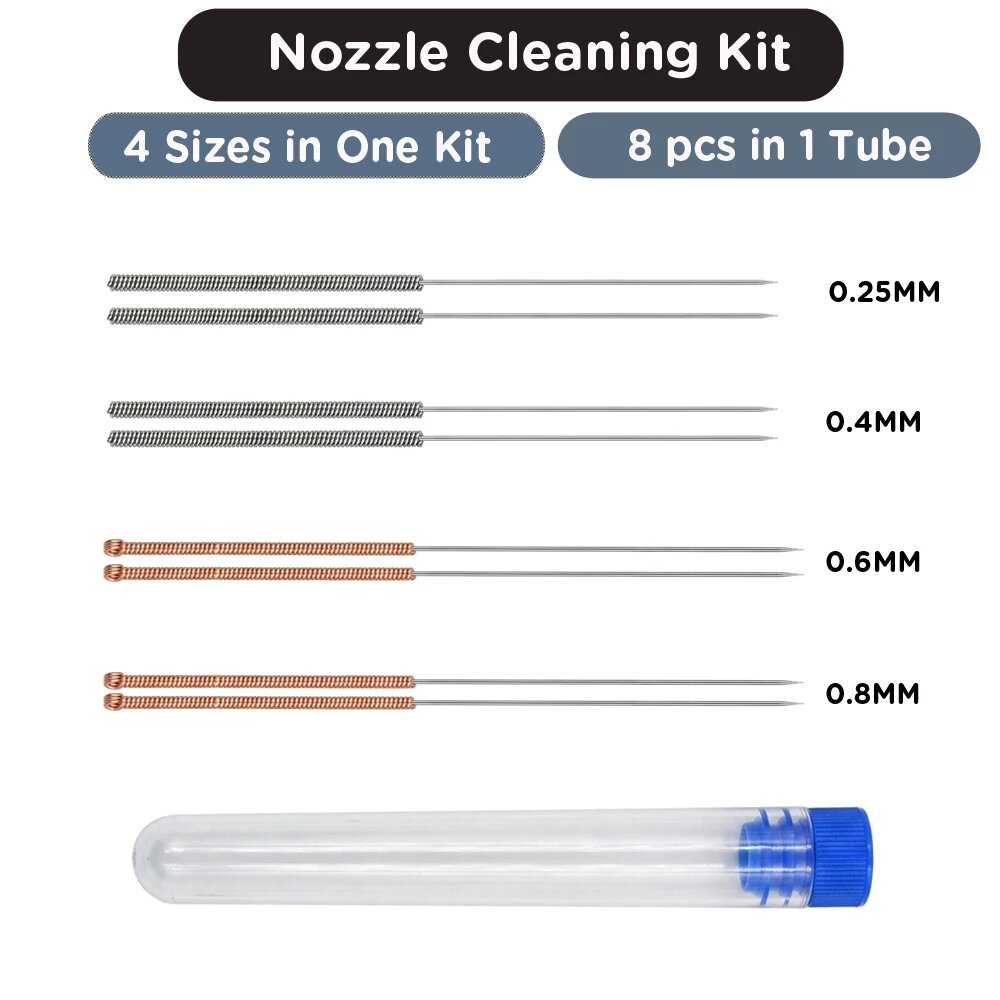 Сменные биметаллические сопла для Anycubic Kobra X 0.25/0.4/0.6/0.8 мм Cleaning kit