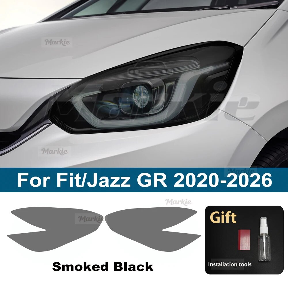 Для Honda Fit/Jazz GK GR 2014-2026: Защитная пленка из ТПУ для фар, предварительно вырезанная, прозрачная/черная, для экстерьера автомобиля, аксессуары для ремонта, наклейка