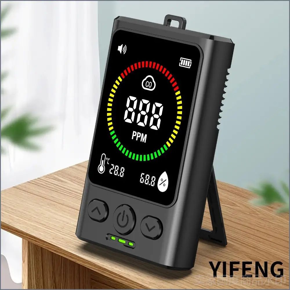 Электрохимический детектор угарного газа CO с LCD-дисплеем и перезаряжаемой батареей