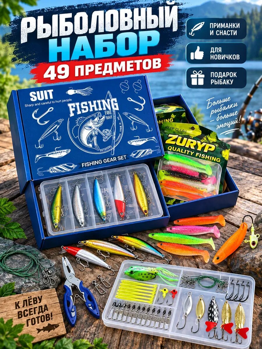 Набор рыболовных приманок для рыбалки снасти подарок рыбаку