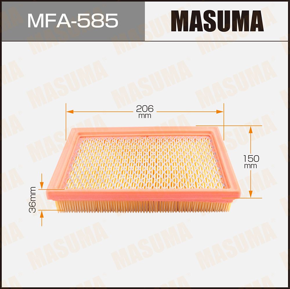 Фильтр воздушный MASUMA MFA-585 для MAZDA DEMIO 1996-2002, MAZDA FORD FESTIVA 1992-1997, MAZDA FORD FESTIVA MINIWAGON 1996-2002