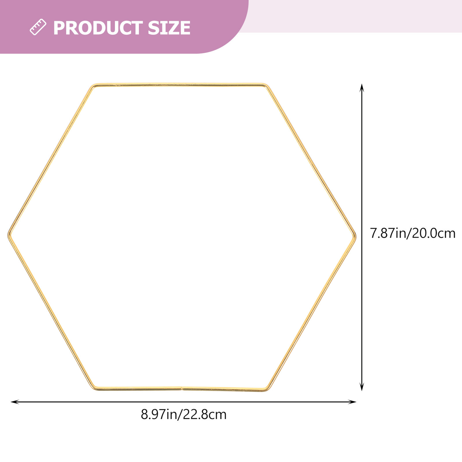 10 Штук Гексагональные Кольца Для Венков Размер 0.3X20X22.8Cm Золотой Цвет