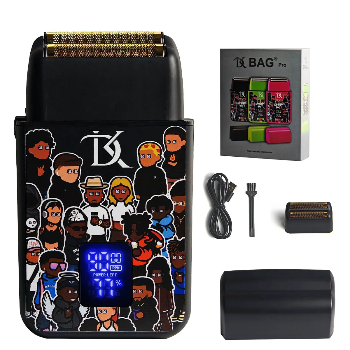 POP Barbers DKBAG-800 черная электрическая машинка для стрижки волос черный
