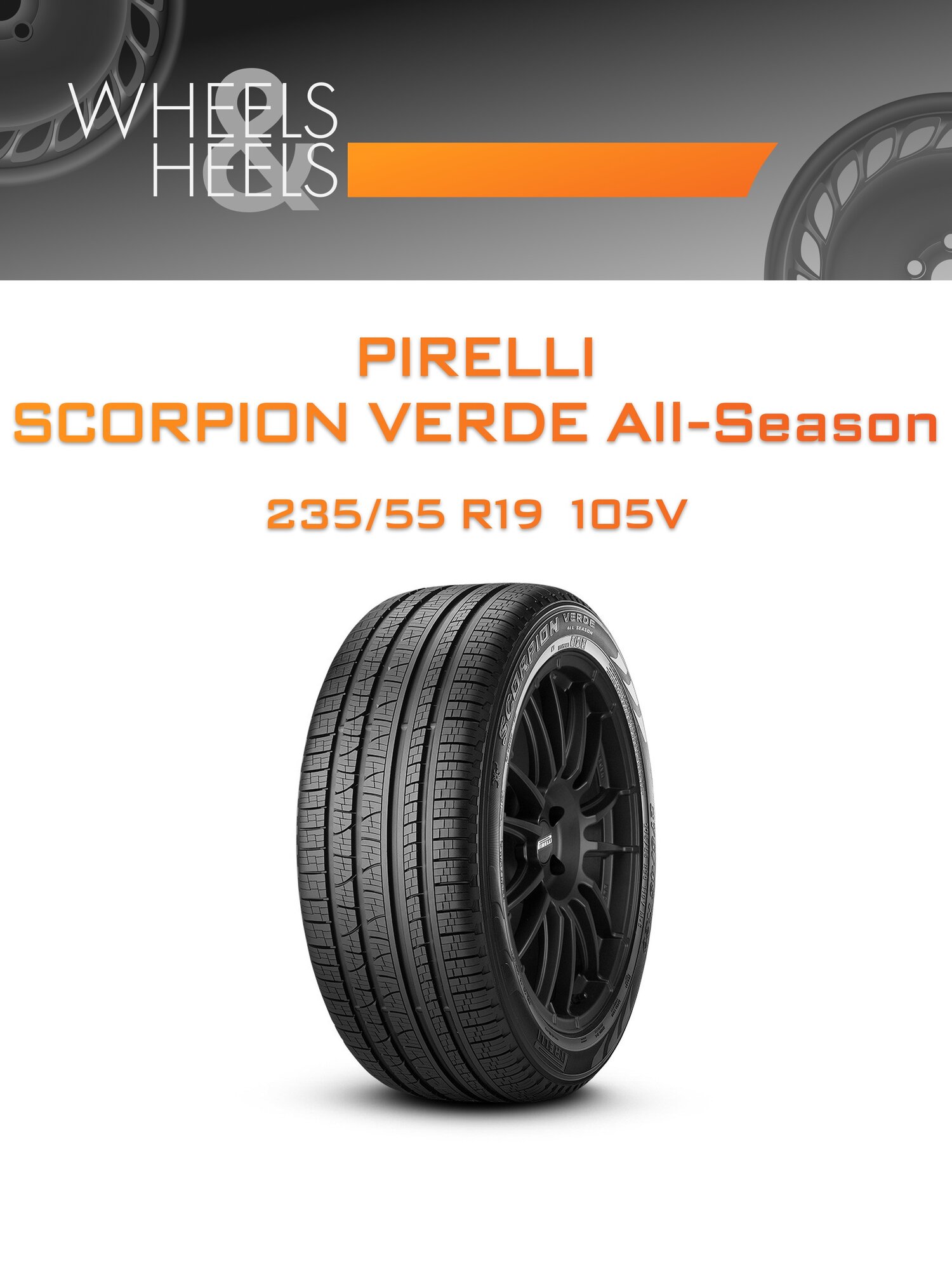 Шина автомобильная PIRELLI SCORPION VERDE All-Season 235/55 R19 105V XL SUMMER, летняя, универсальная