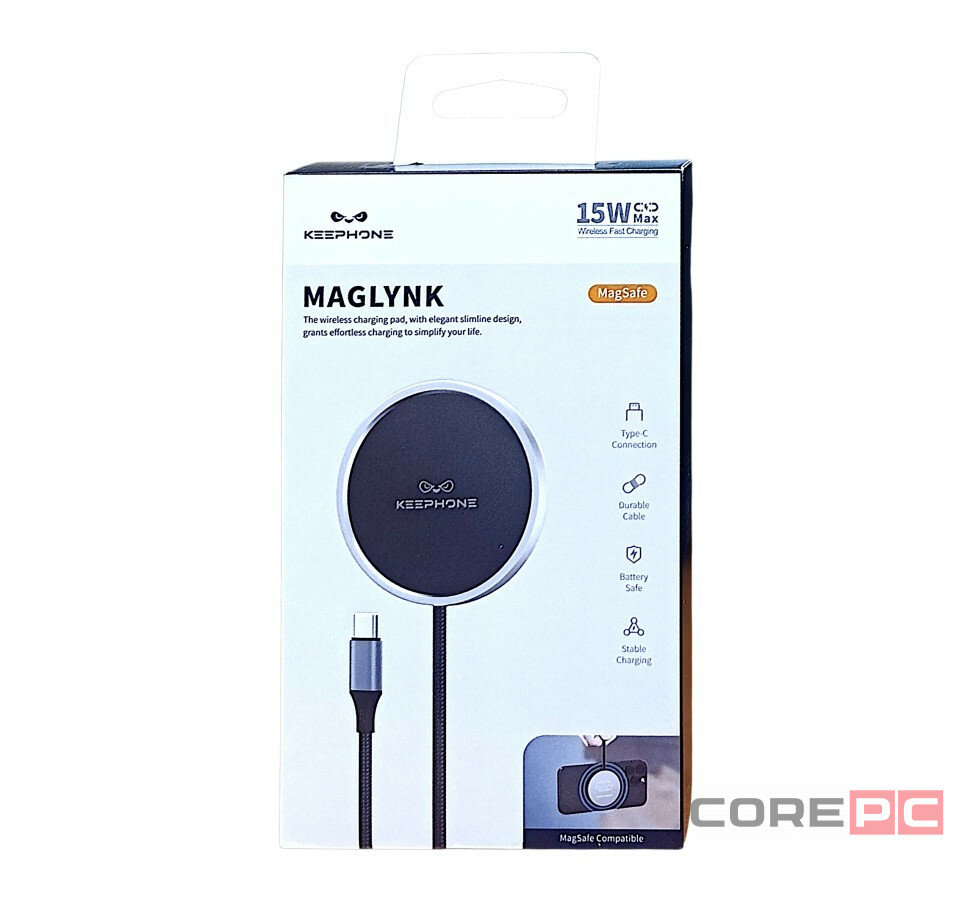 Беспроводное заряд. устр. Keephone MAGLYNK KPW-05 15W черное