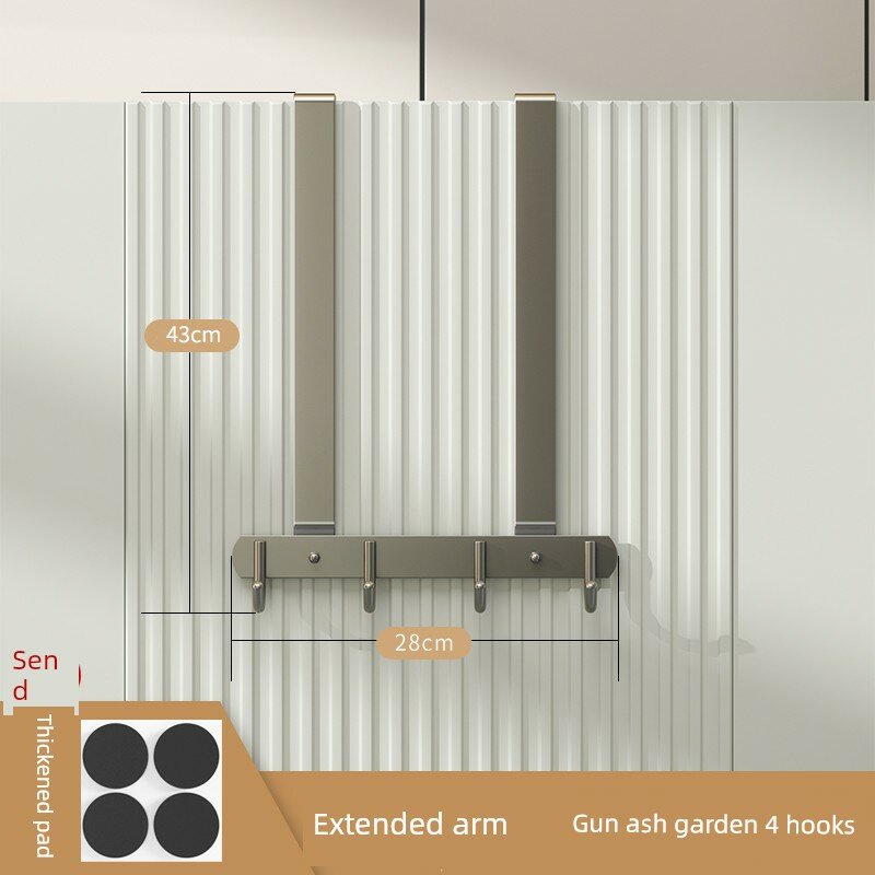 Нержавеющая сталь 4-зубчатый крюк для двери, 2 см дополнительный длинный рычаг, без сверления для гардероба, настенный
