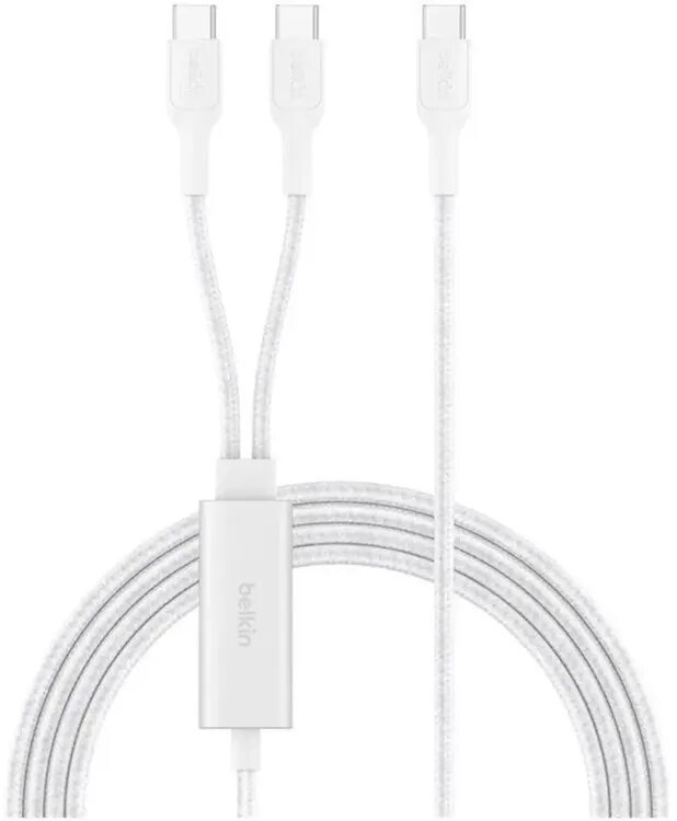 Кабель Belkin CAC004hq1.5MWH, USB Type-C (m) - USB Type-C (m), 1.5м, MFI, белый