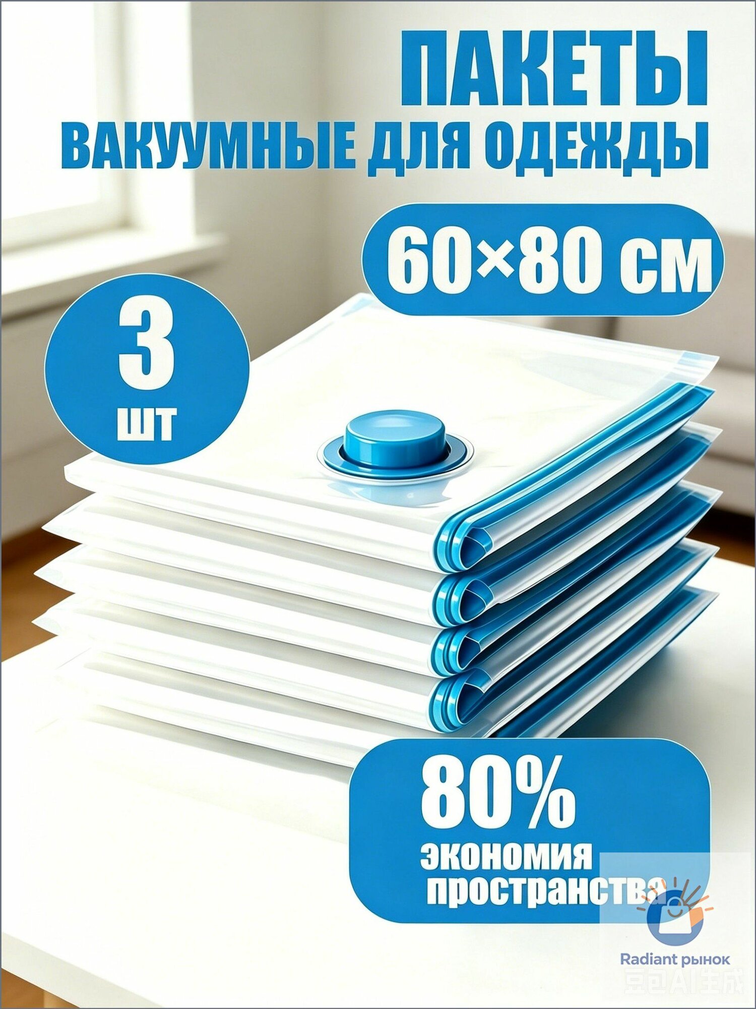 Вакуумные пакеты для одежды с клапаном
