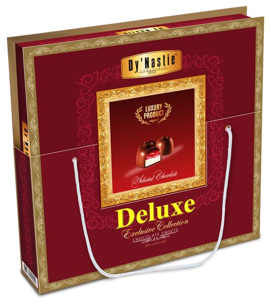 Конфеты Dy Nastie шоколадные DELUXE шоколадные "Малина-Маскарпоне" /упак. с ручкой/ 210г