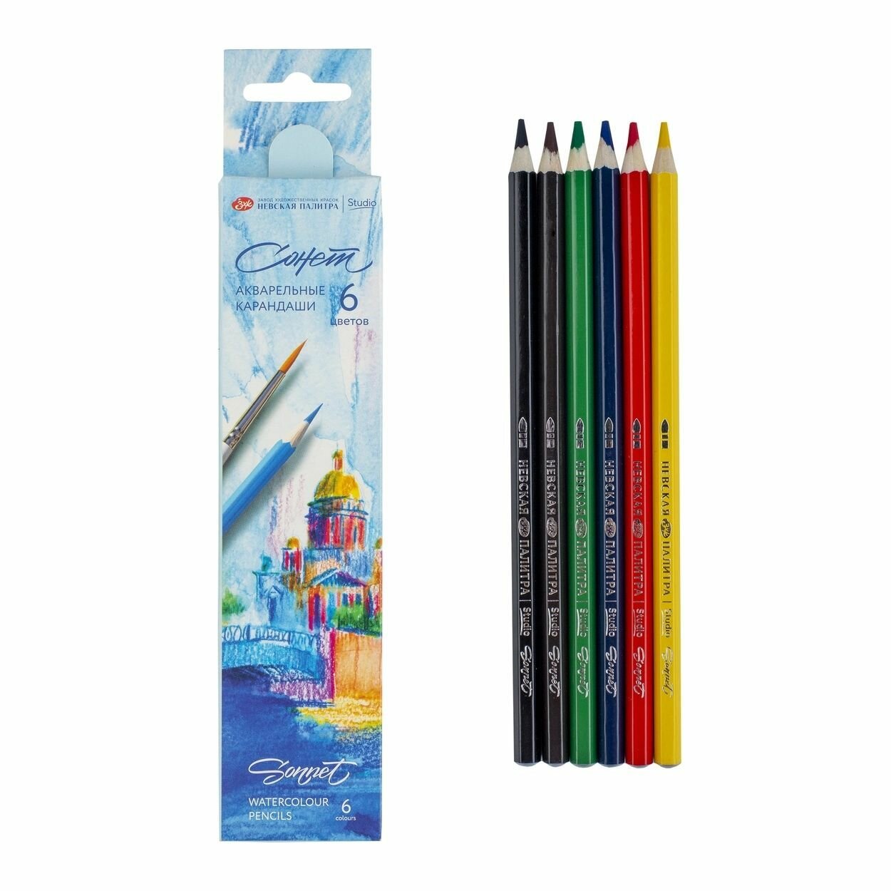 Карандаши ЗХК цветные акварельные 6 цветов Сонет (81412382)