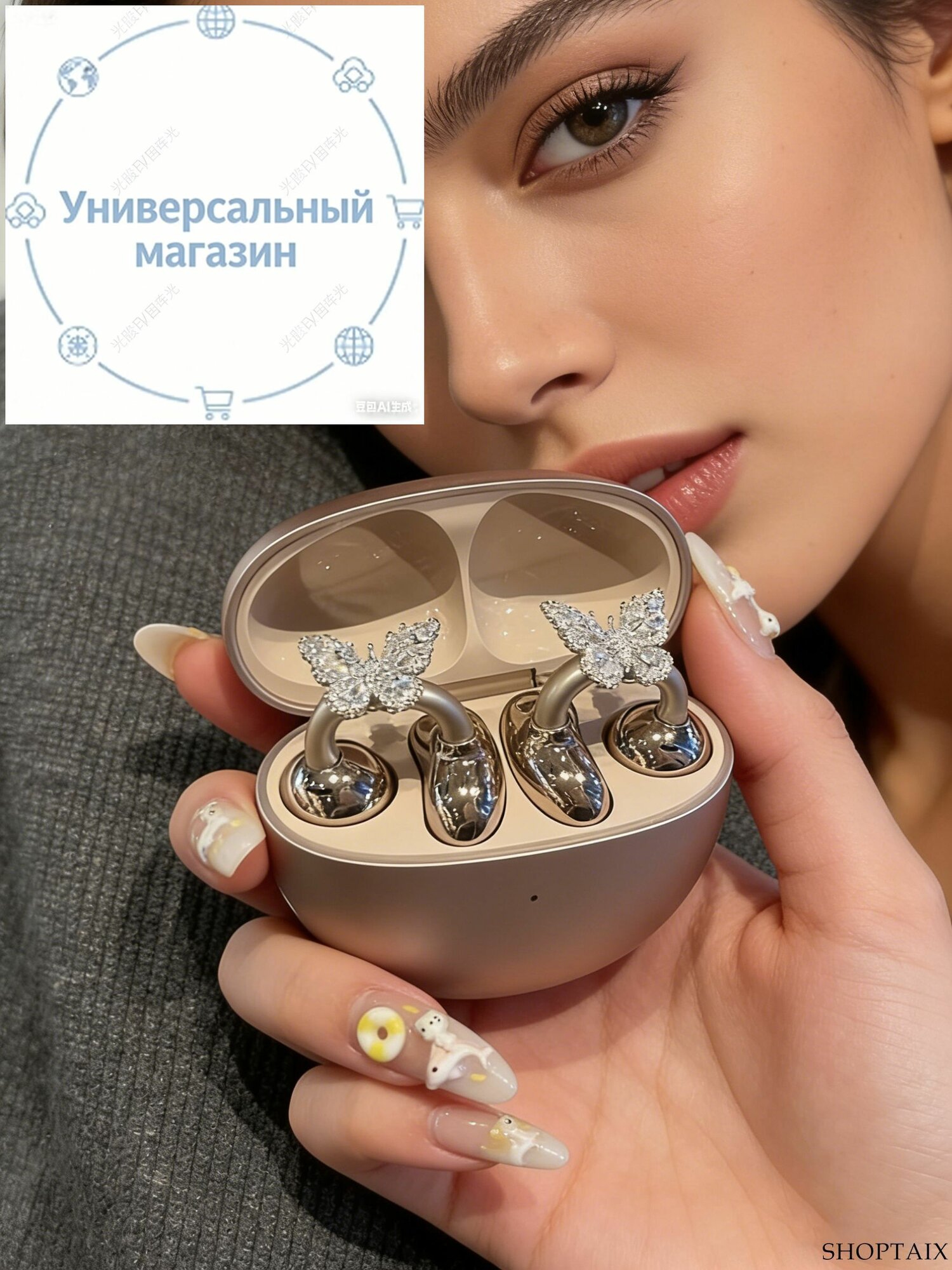 Серьги для наушники Huawei FreeClip декоративные в виде бабочки