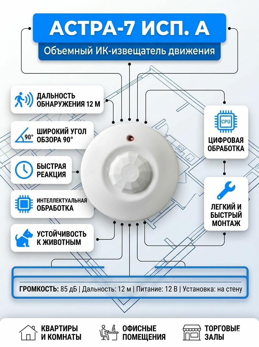 Астра-7 исп. А Извещатель охранный объемный теко