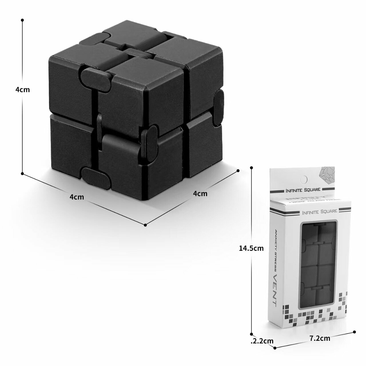 "Infinite Cube” Relaxation Magic, устойчивый к сжатию, золотой, 155 грамм, Материал из алюминиевого сплава