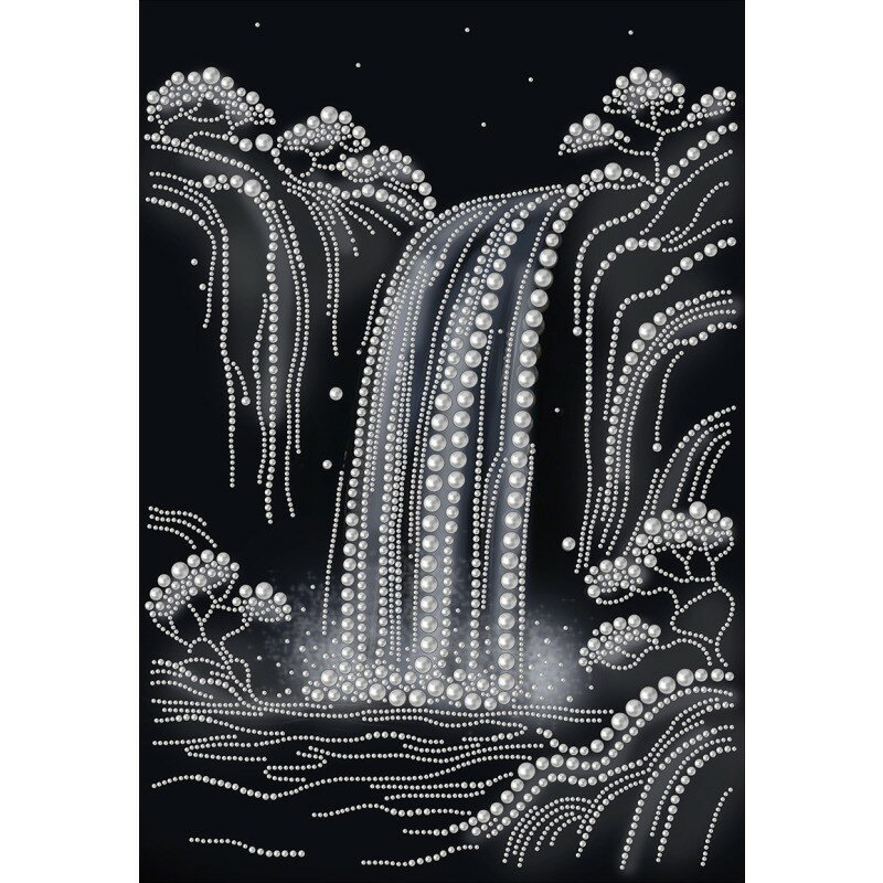 Канва с рисунком Larkes #К3739 Водопад, Вышивка бисером, 26 х 38 см (Бисер в комплект не входит.)