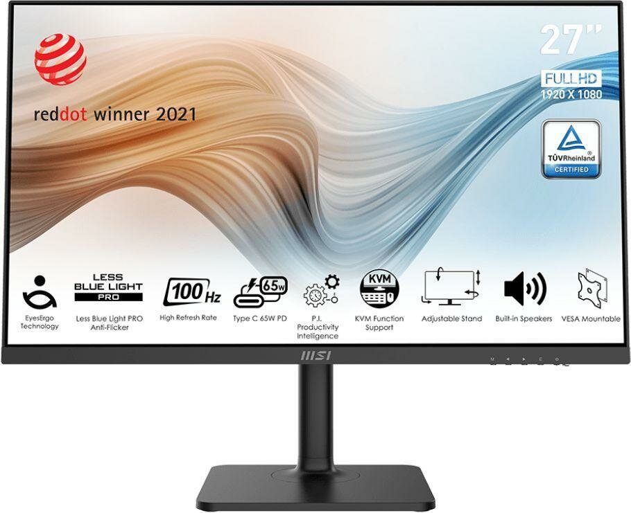 Монитор 27 MSI Modern MD272XP черный IPS 1920x1080 300 cd/m? 1 ms HDMI DisplayPort Аудио USB USB Type-C 9S6-3PB19H-232
