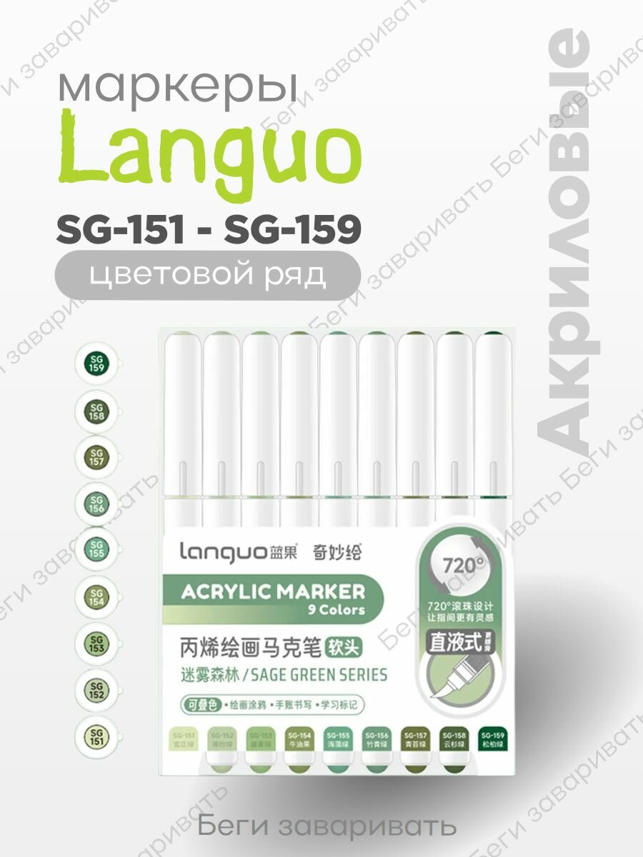 Акриловые маркеры Languo