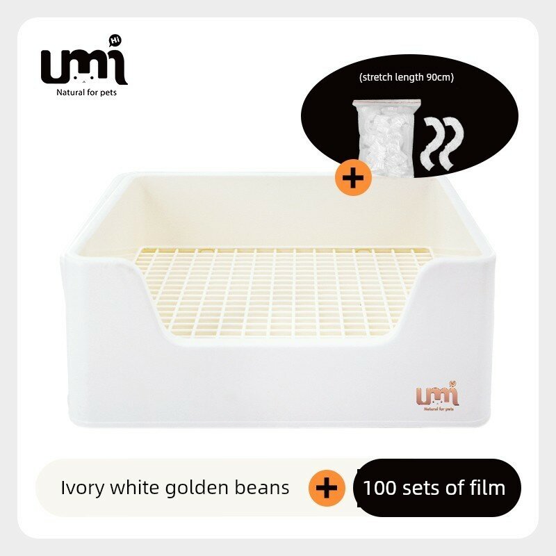 Umi Golden Bean Кроличий Туалет Бежевый Большой 3-Секционный с Фильмовыми Мешками 100шт