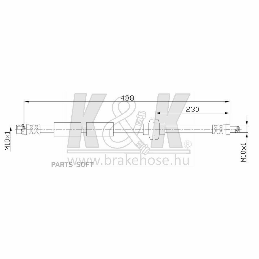 FT0455 K&K Тормозной шланг K&K FT0455 | цена за 1 шт