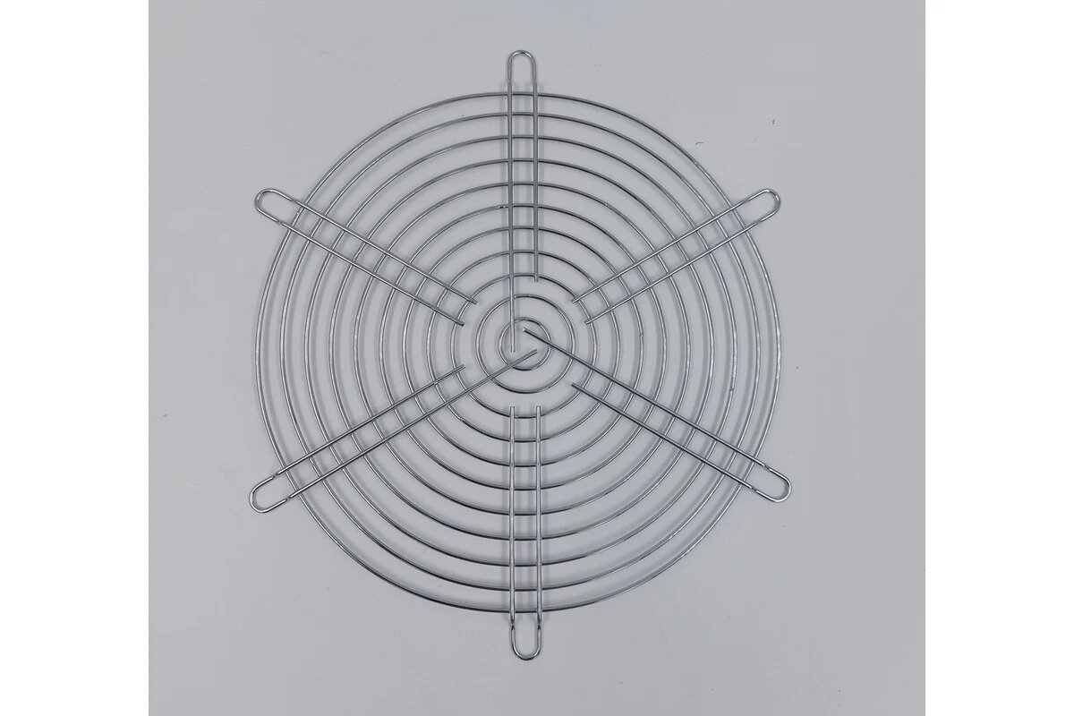 Металлическая решетка SILART GL‑220 из нержавеющей стали 220 × 220 мм круглой формы с защитой IP2X для осевых вентиляторов серебристого цвета