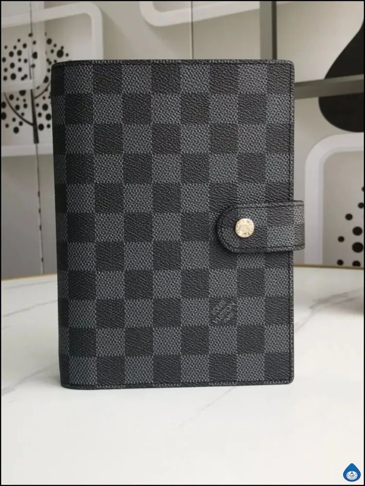 Записная книжка Louis Vuitton, в клетку, натуральная кожа, аксессуар для блокнота