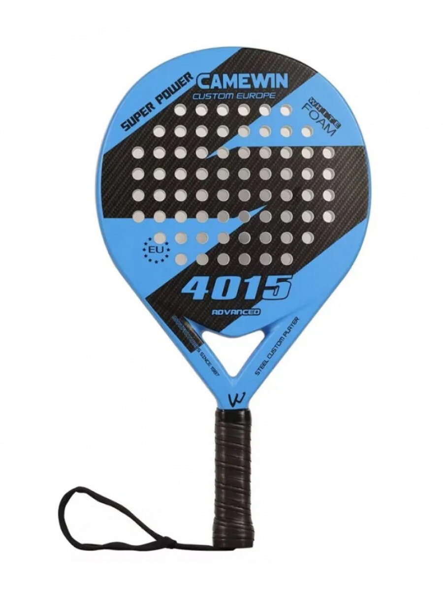 Ракетка для падел тенниса CAMEWIN 4015 в чехле, круглая форма, Blue/Black