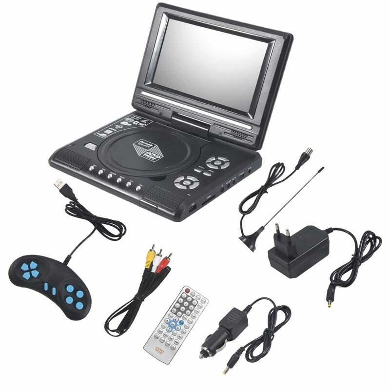 Портативный 7,8-дюймовый телевизор Домашний Автомобильный DVD-плеер HD VCD CD MP3 HD EVD-плеер с функцией TV / FM / USB