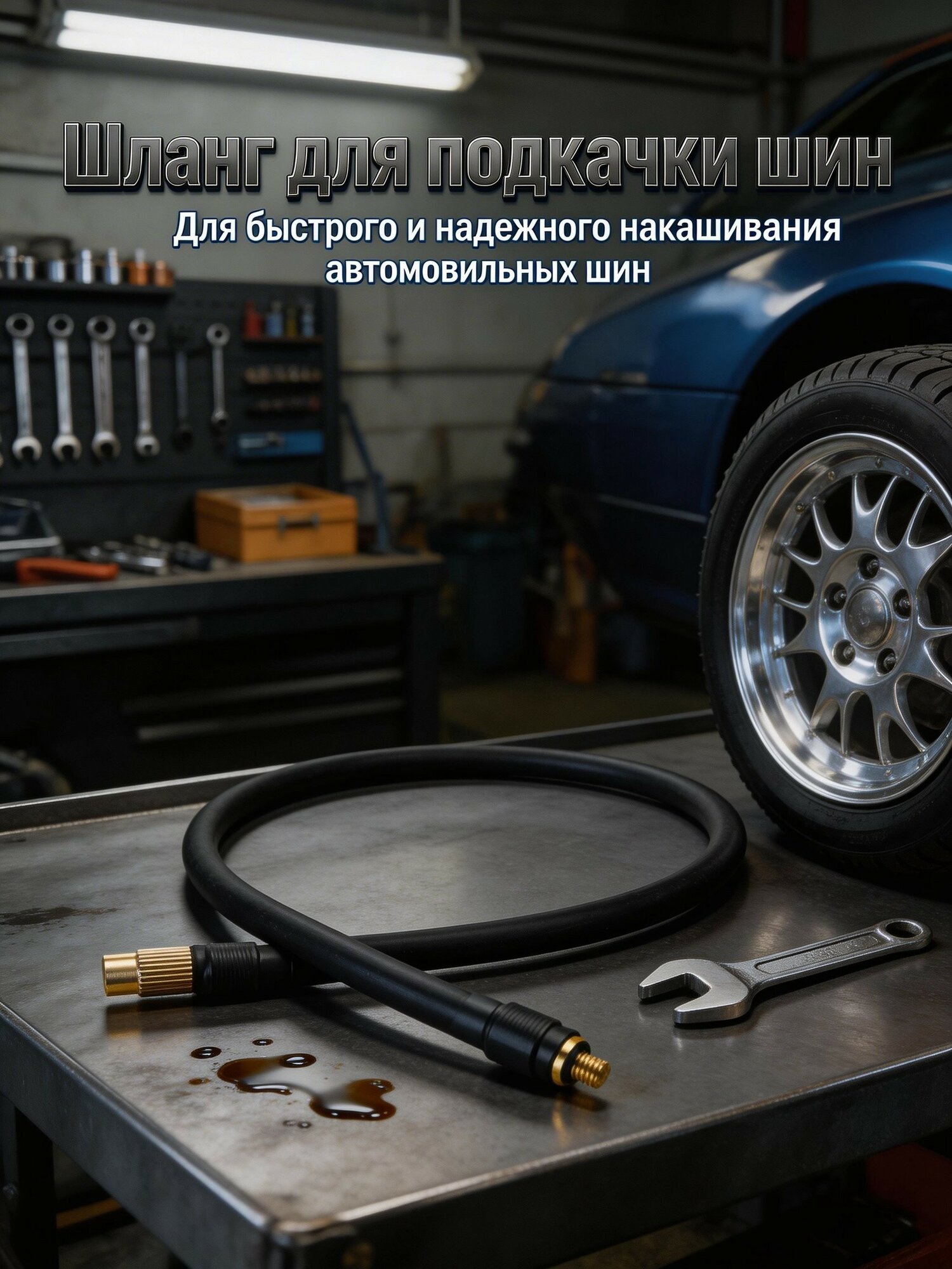 Удлинительный резиновый шланг для компрессора, подключение для подкачки воздуха в автомобильных шинах с медным фитингом, устойчивый к давлению