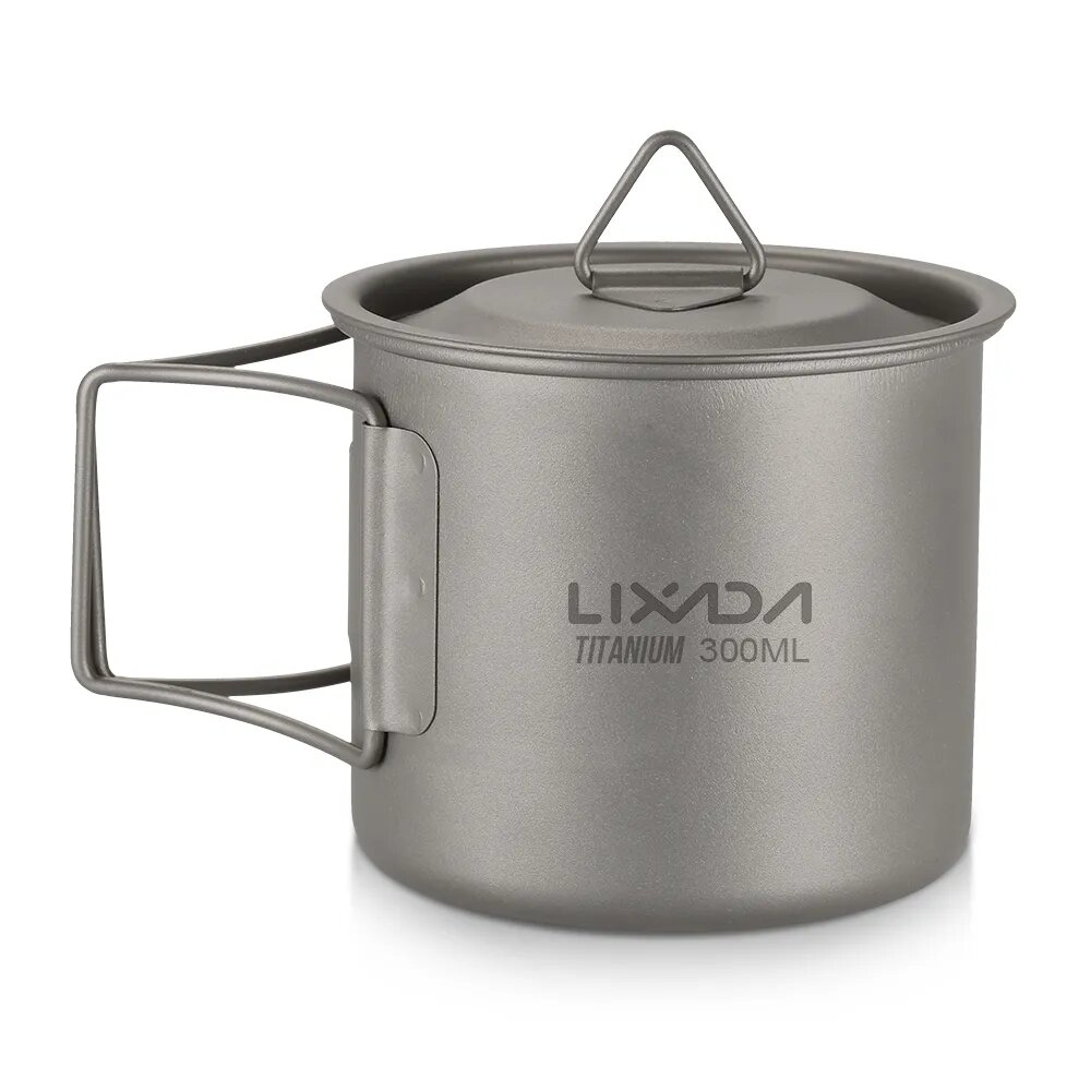 Кружка титановая, Lixada, Ta8303 300ML, С крышкой