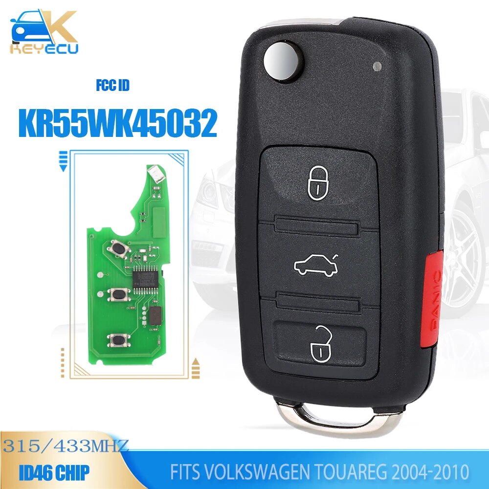 KEYECU KR55WK45032 315MHz ID46 ключ для VW Touareg 2004-2010