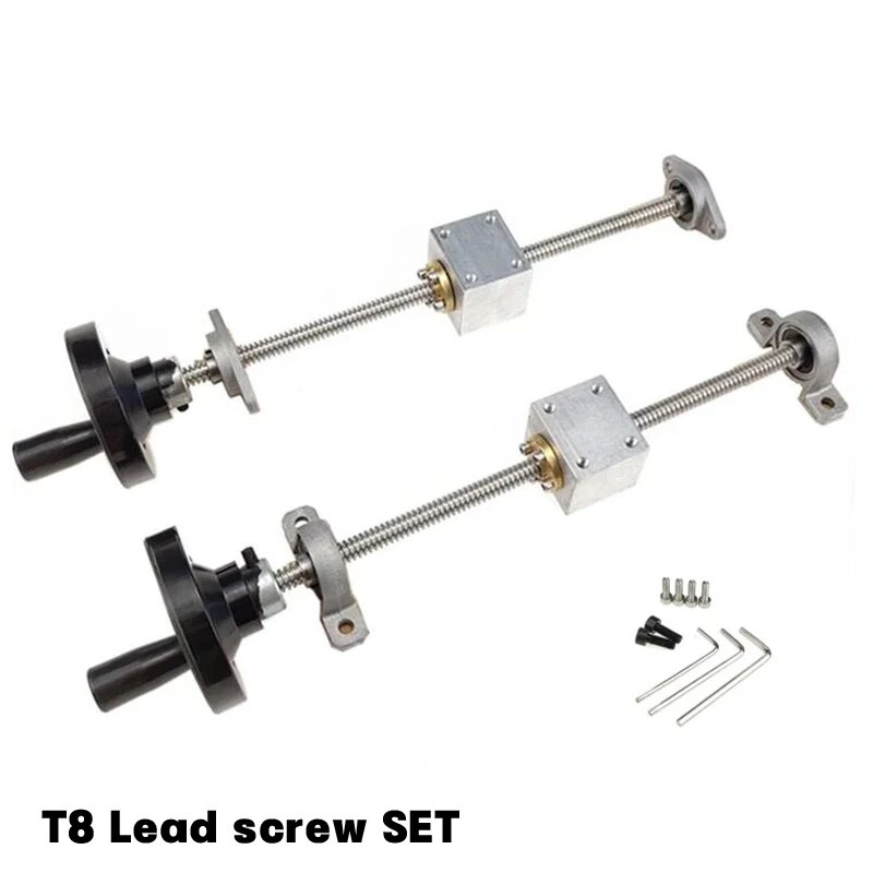 Ходовой винт T8 8 мм 200/300/350/400/500 мм 450mm, Lead 2mm KFL Set