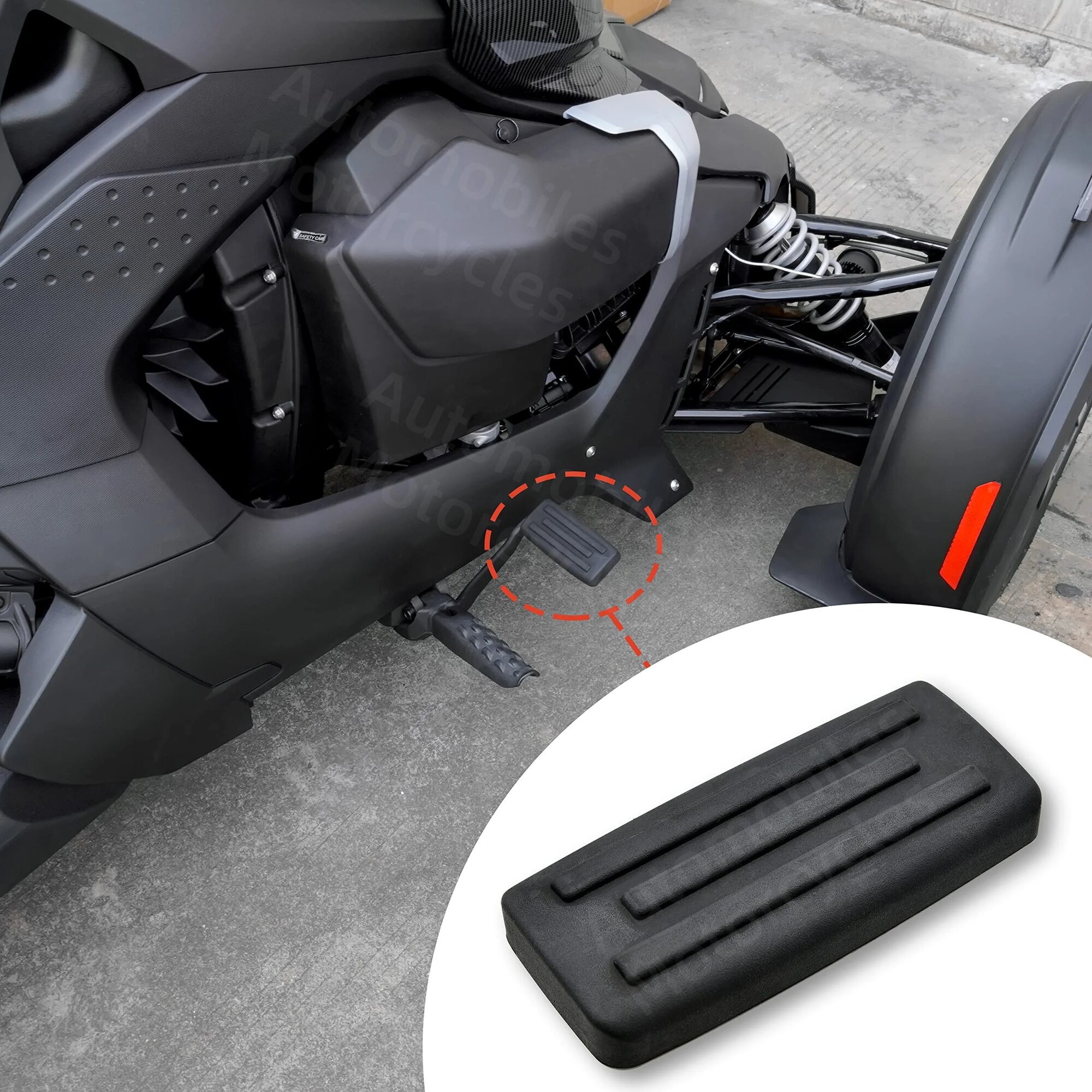 Для Ryker 600 900 Sport Rally Edition, все модели, аксессуары, расширенная подставка для ног, подножки, подставка для ног, черная педаль тормоза