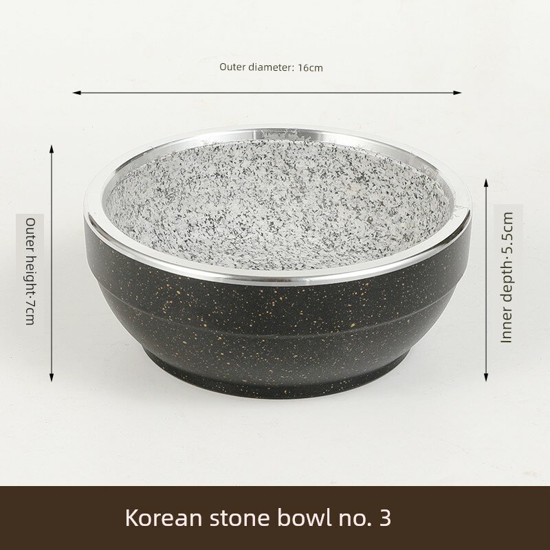 Корейская каменная миска, 16x7 см, коммерческая устойчивая к трещинам для бенто-блюд