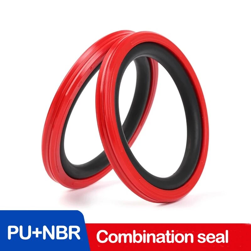 Уплотнение комбинированное PU+NBR 50x39x4.2, красный+черный