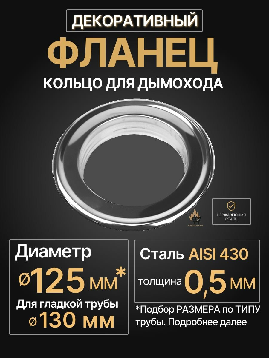 Фланец нержавеющий D 125 мм (0,5/430) нерж "Прок"