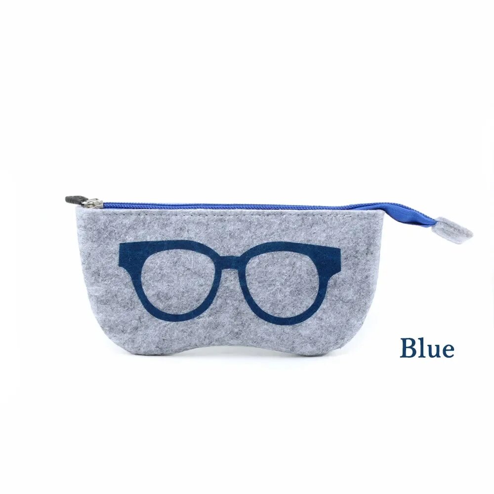 Чехол для очков из войлока, синий, Blue