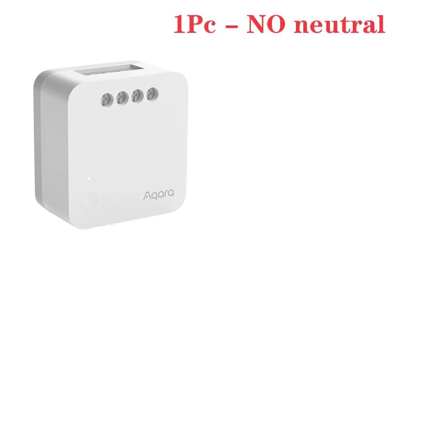 Модуль выключателя реле с одним каналом Aqara T1 ZigBee умный дом с таймерами, дистанционным управлением, поддерживающий приложения Aqara Home и HomeKit - 1 шт. Без нулевого провода
